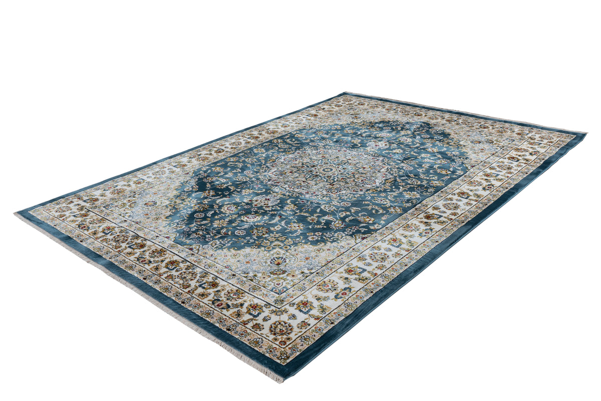 Blue Traditional Rug With Center Medallion – Lalee Designer Rugs