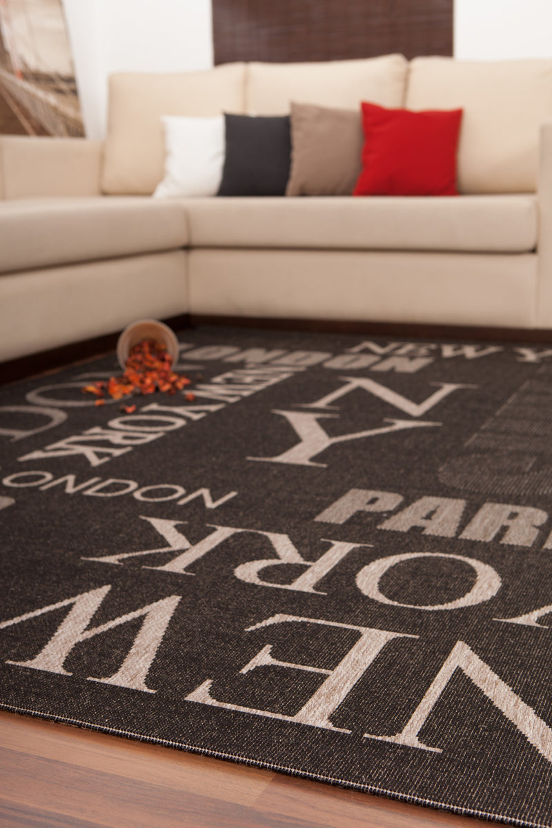 Kitchen and Outdoor Graphite Rug – Lalee Designer Rugs