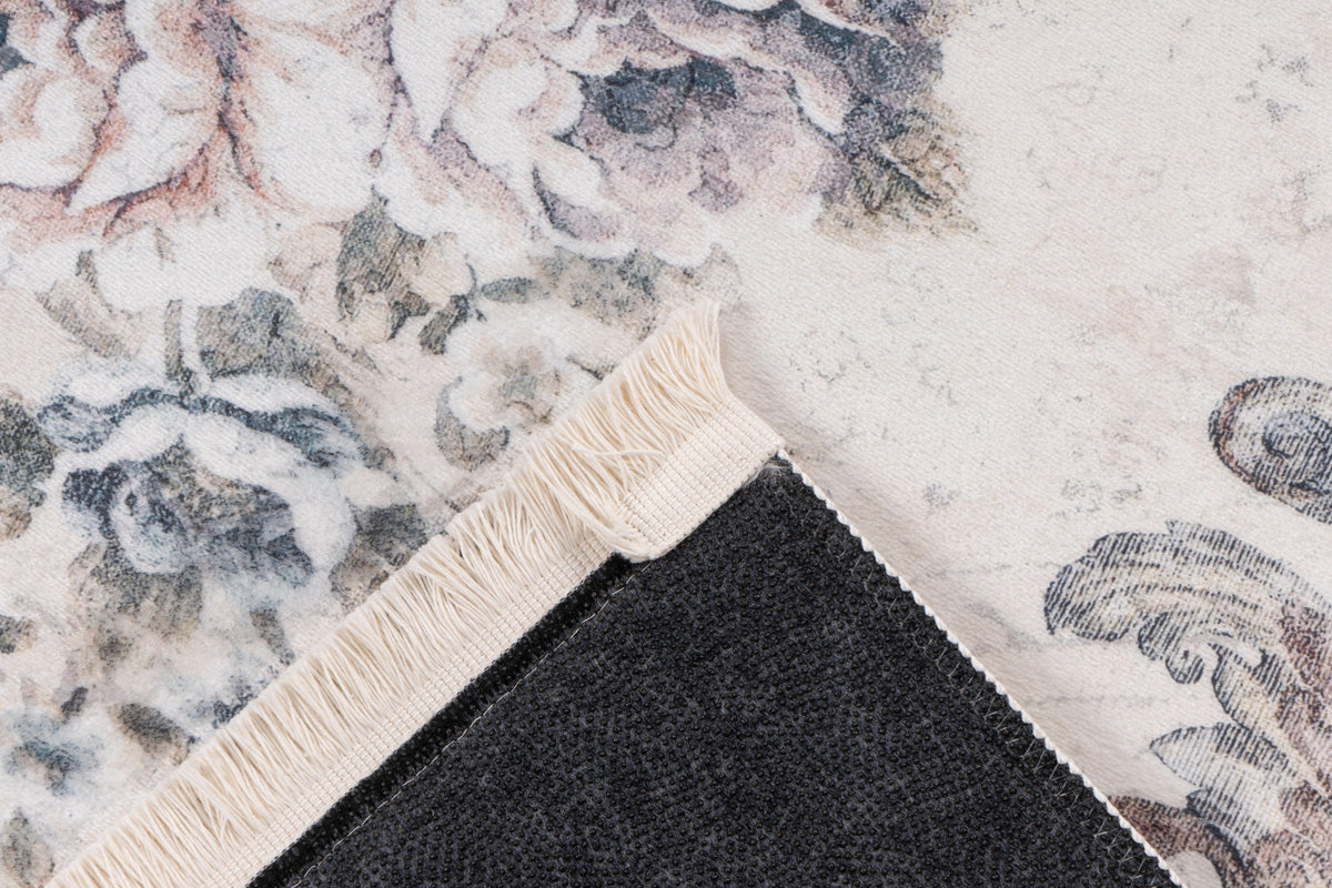 Machine Washable Beige Rug with Floral Deisgn – Lalee Designer Rugs